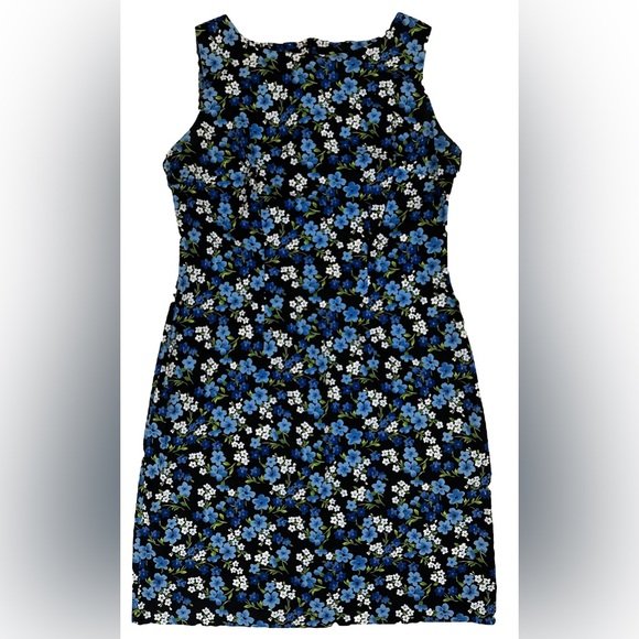 CDC | Dresses | Vintageblue Floral Sleeveless Dress | Poshmark